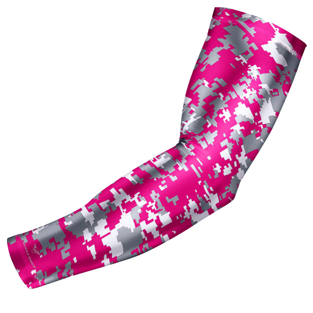 Bucwild Sports Pink & Gray Digital Camo Compression Arm Sleeve - Youth ...
